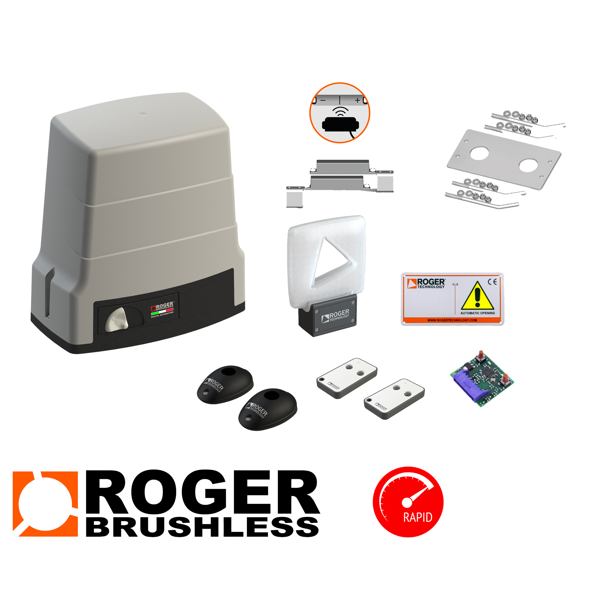 KIT BH30/606HS - ROGER Brushless High speed pohony posuvných brán do 600kg | Epohony.sk